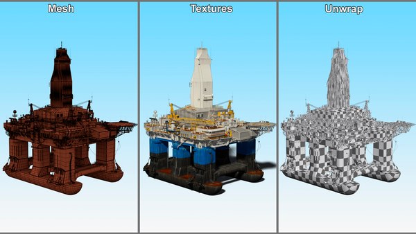 modelo 3d Plataforma petrolera semisumergible en alta mar - TurboSquid ...