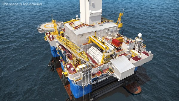 modelo 3d Plataforma petrolera semisumergible en alta mar - TurboSquid ...
