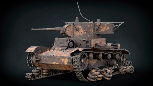 modelo 3d T-26 tanque ligero destruido WW2 - TurboSquid 2152145