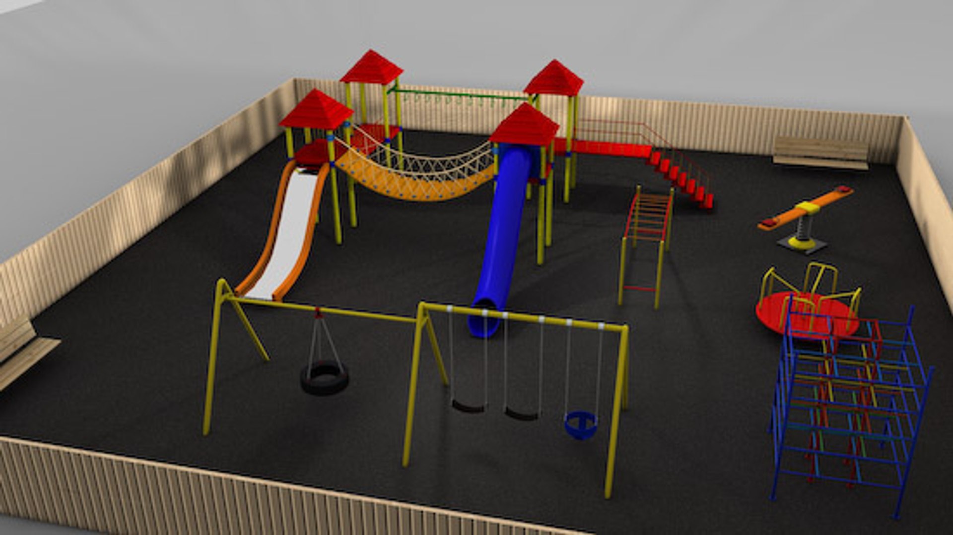 Playscape Playground Slide 3d C4d