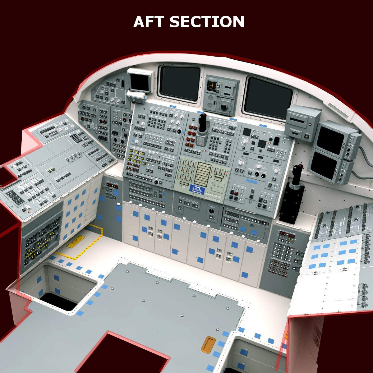 space shuttle cockpit 3d obj