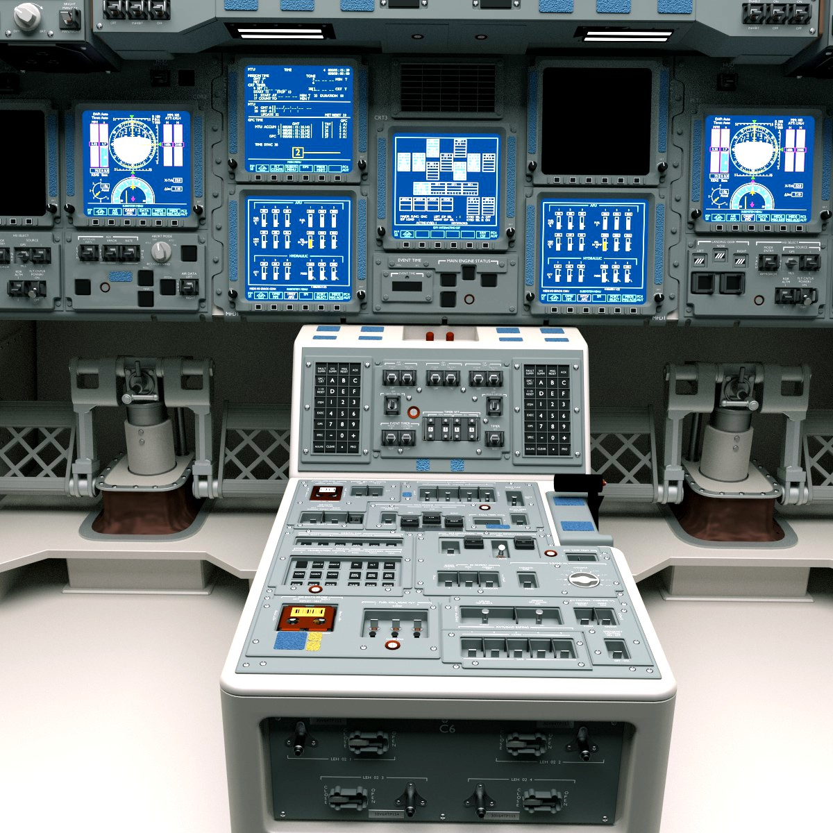 space shuttle cockpit 3d obj