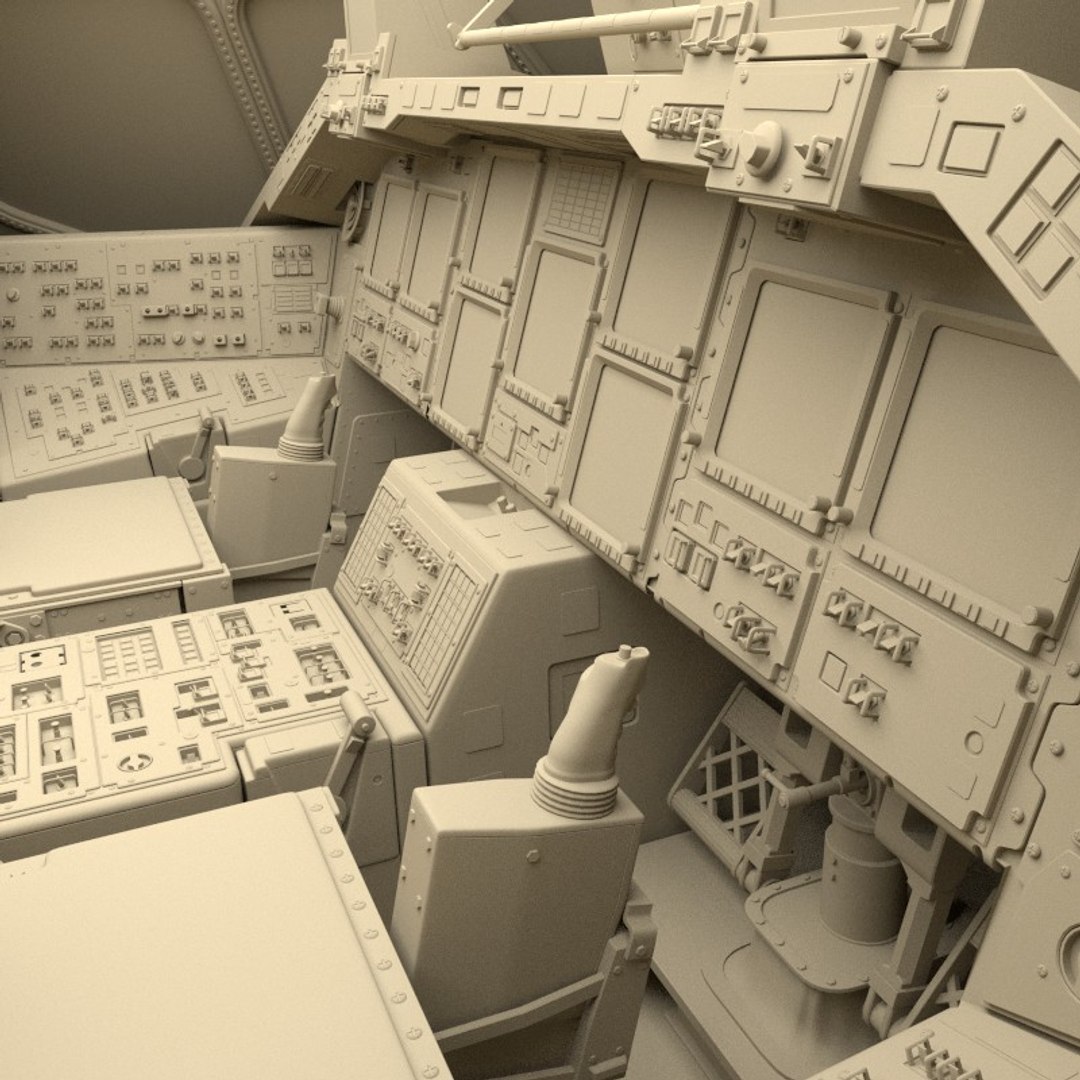 space shuttle cockpit 3d obj