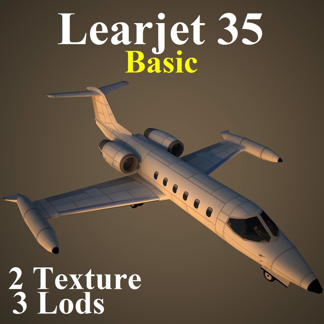3d Learjet 35 Basic Model