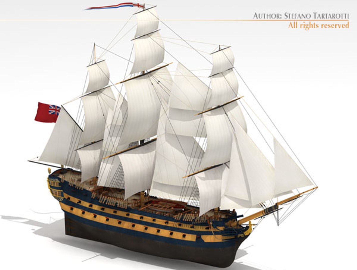 Rate Hms Leopard Warship 3d Model