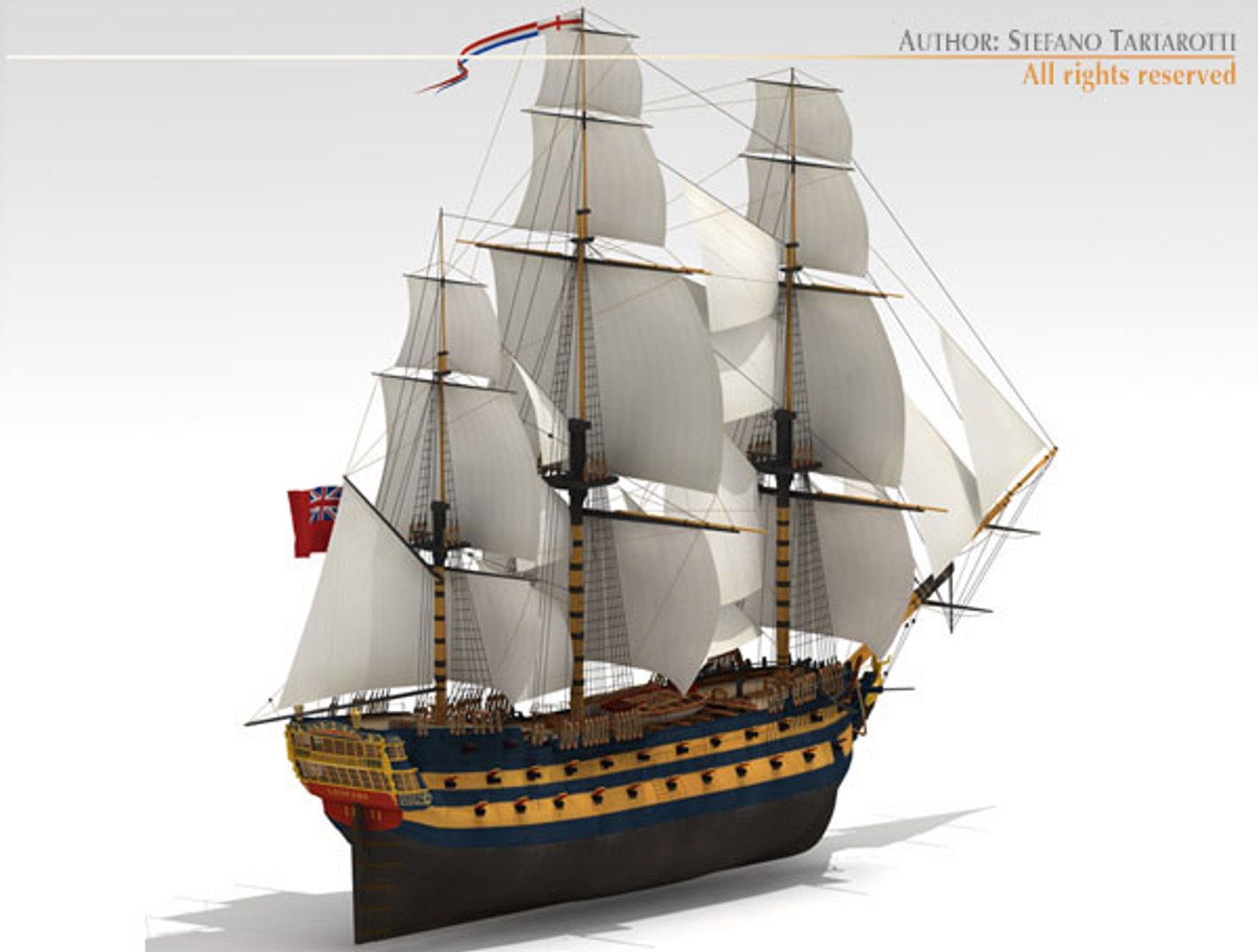 Rate Hms Leopard Warship 3d Model