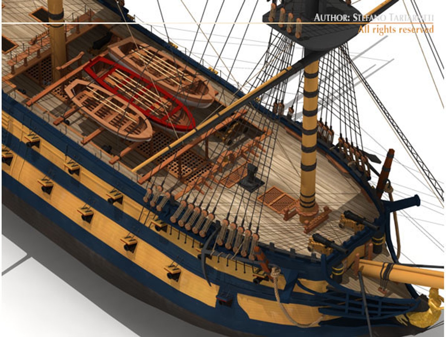 Rate Hms Leopard Warship 3d Model