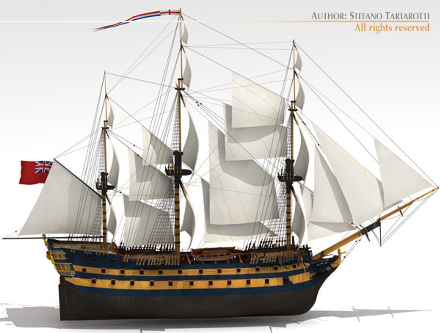 Rate Hms Leopard Warship 3d Model