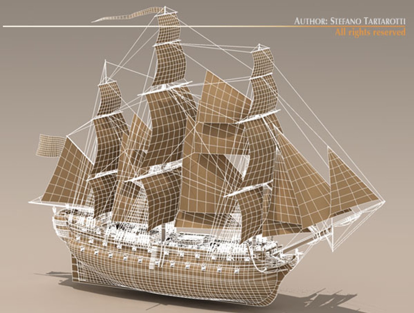 Rate Hms Leopard Warship 3d Model