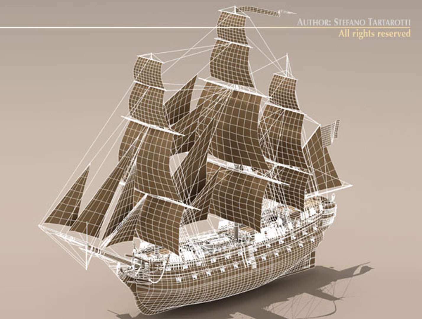 Rate Hms Leopard Warship 3d Model