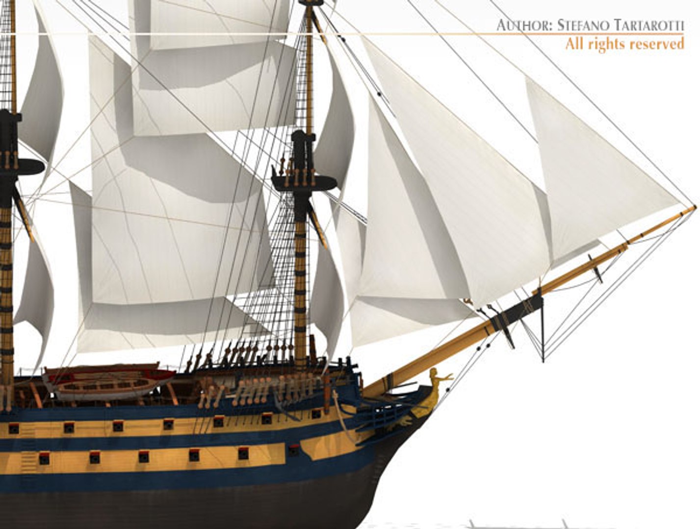 Rate Hms Leopard Warship 3d Model