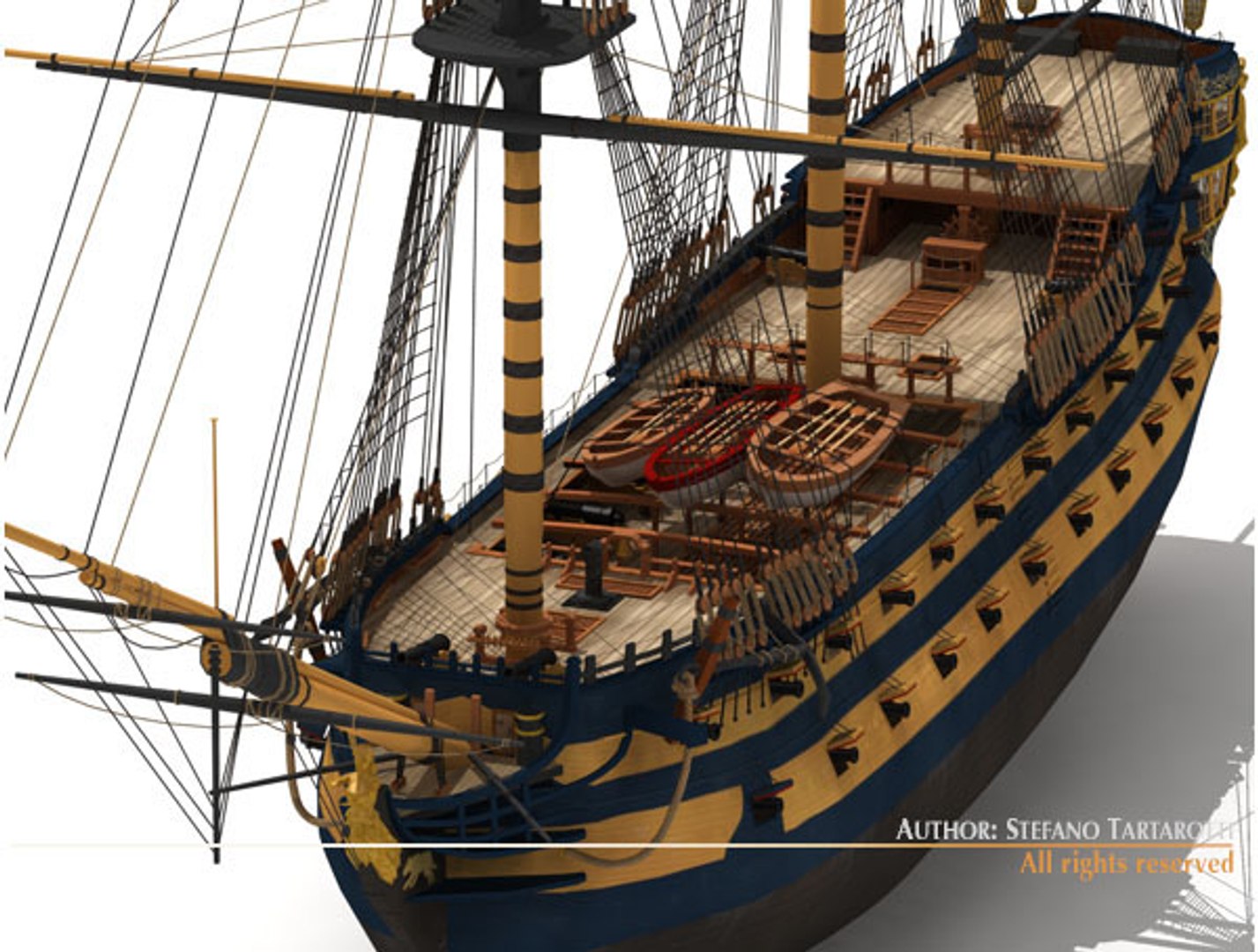 Rate Hms Leopard Warship 3d Model