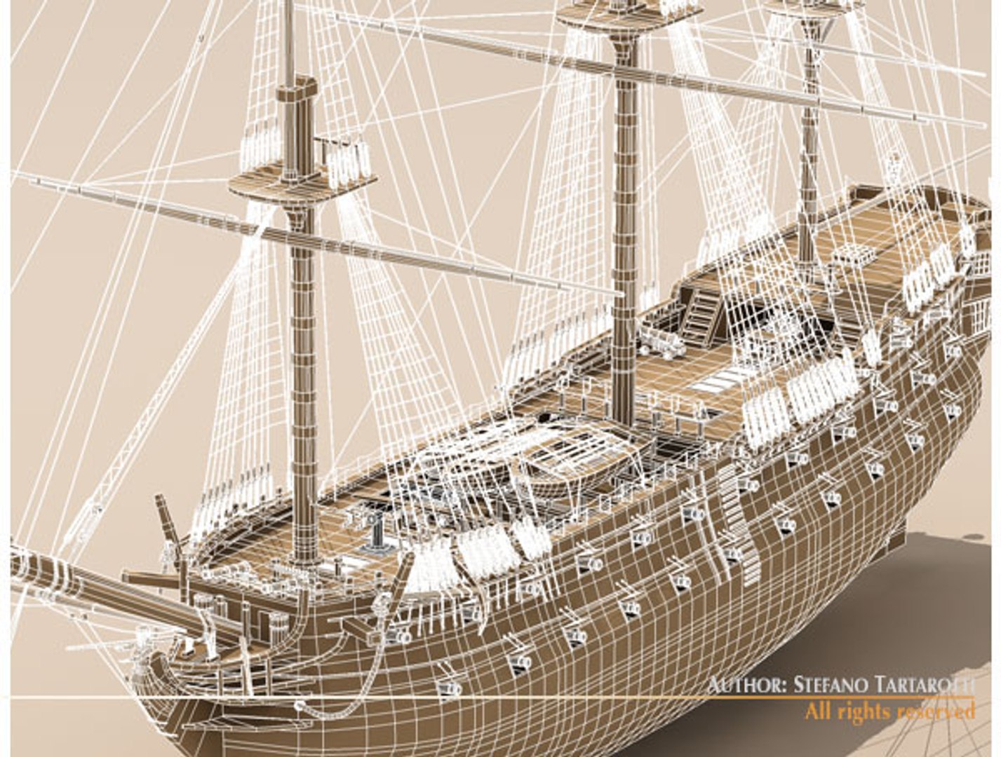 Rate Hms Leopard Warship 3d Model
