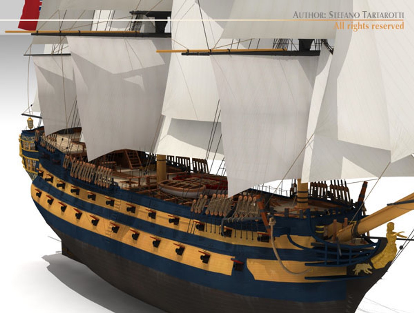 Rate Hms Leopard Warship 3d Model