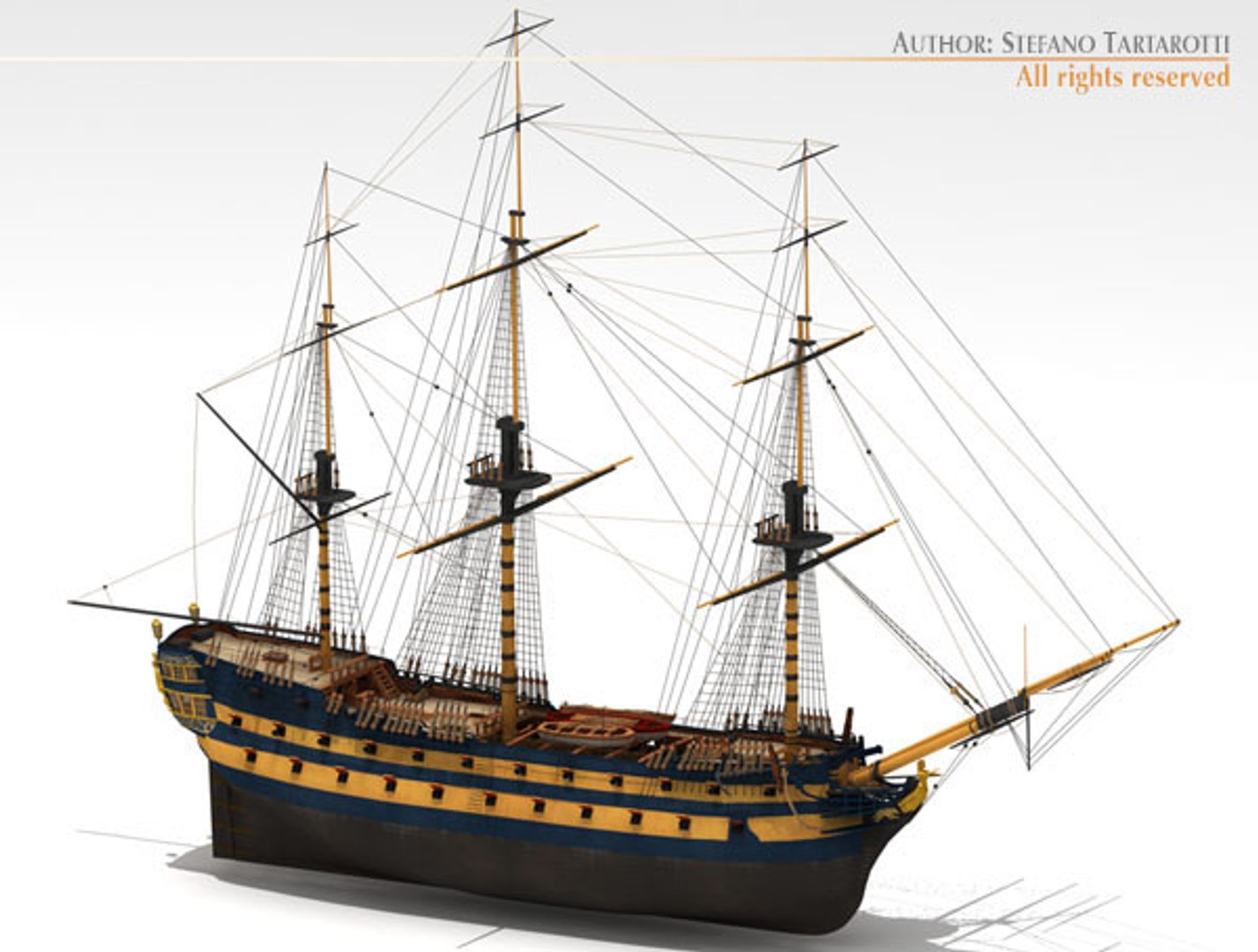 Rate Hms Leopard Warship 3d Model
