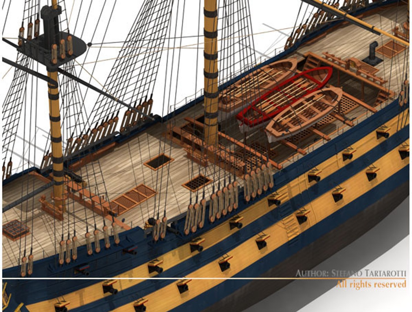 Rate Hms Leopard Warship 3d Model