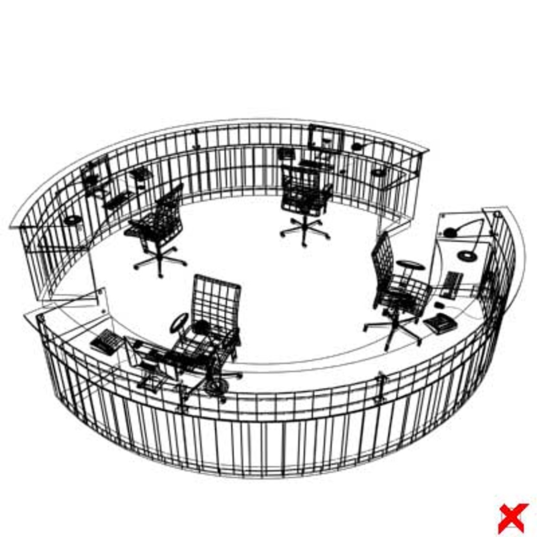 counter desk 3d max