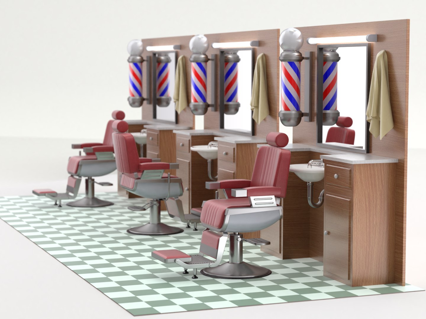 3D model barber shop scene - TurboSquid 1409361