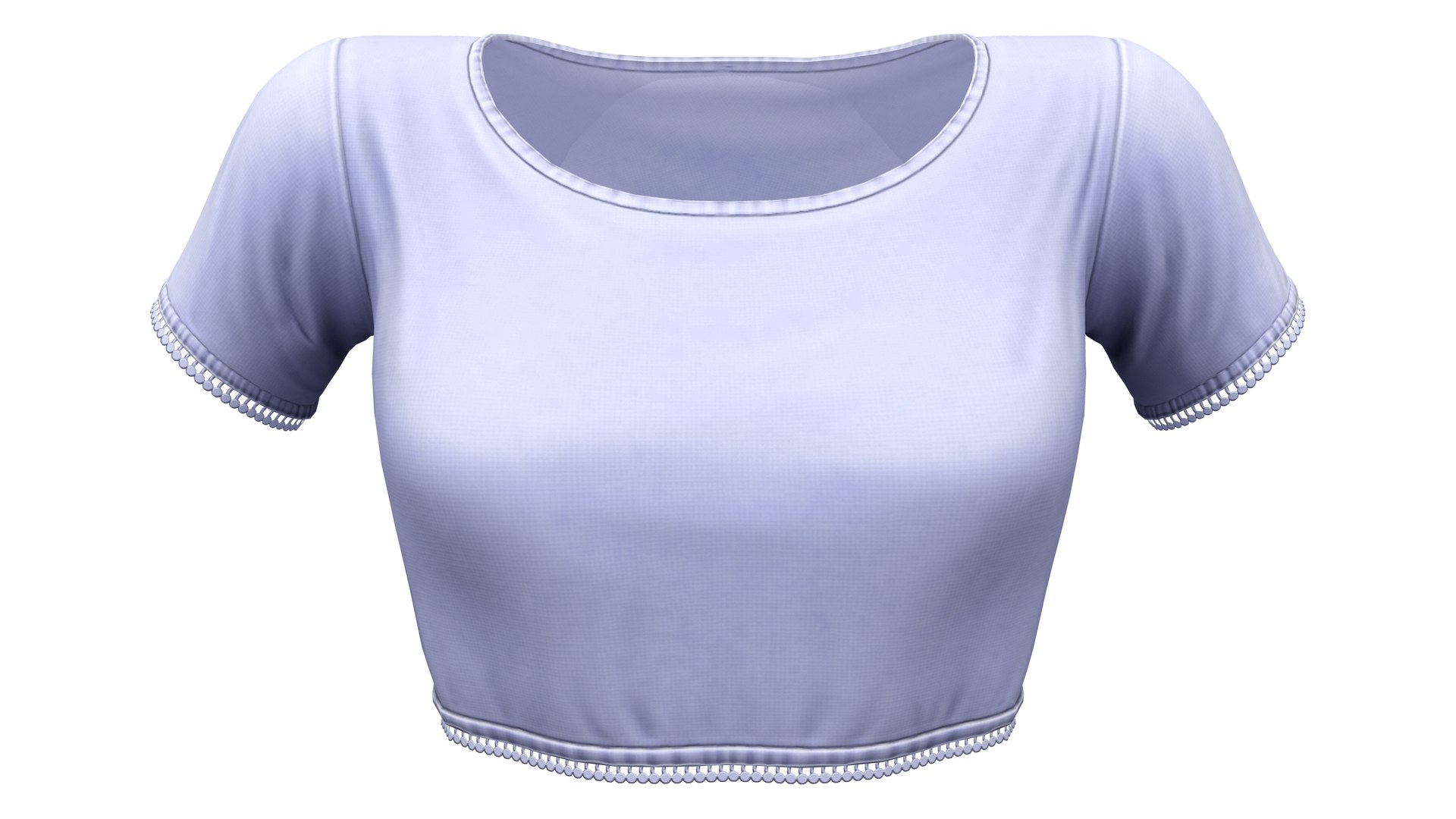 White Loose Embroidery Crop Top 3D Model - TurboSquid 1996271