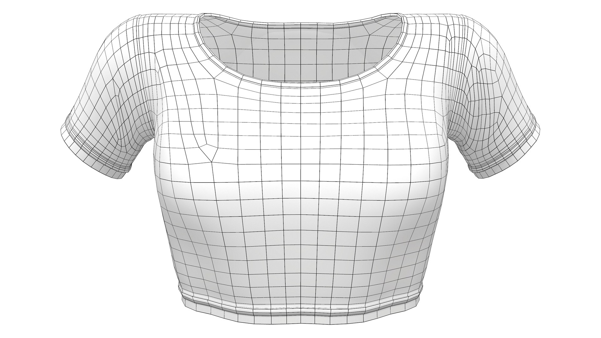 White Loose Embroidery Crop Top 3D Model - TurboSquid 1996271