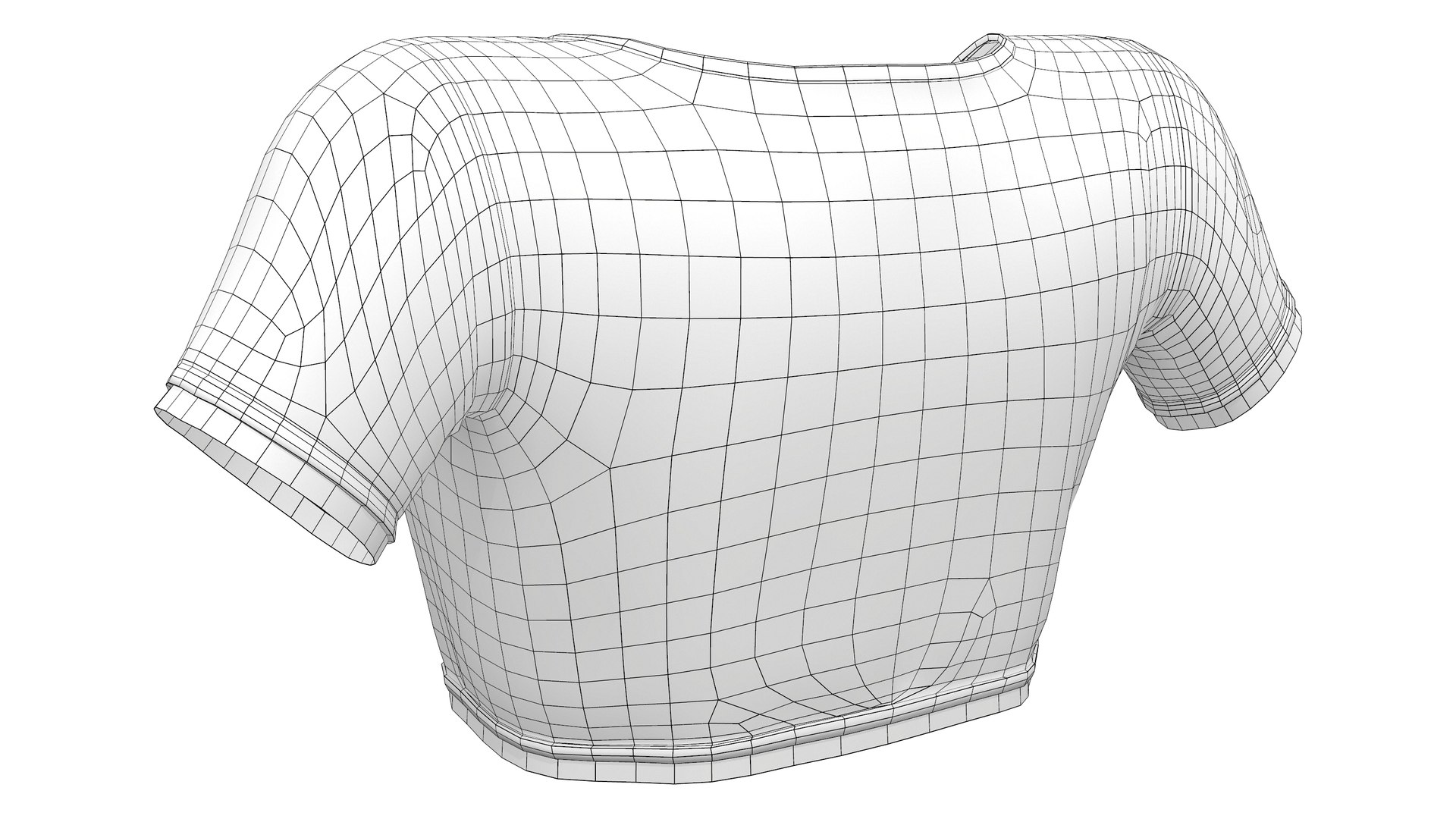 White Loose Embroidery Crop Top 3D Model - TurboSquid 1996271