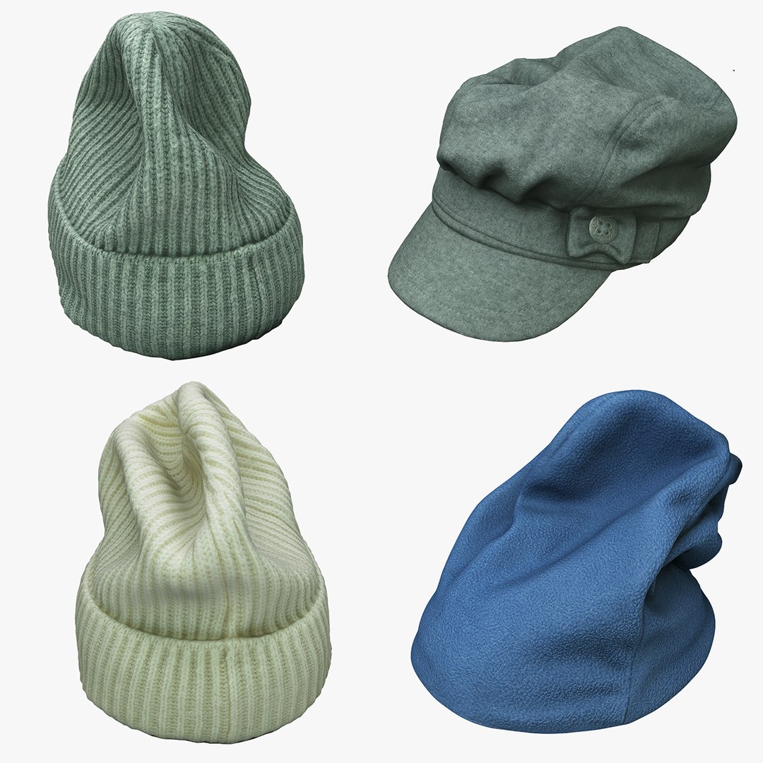 Clothes Collection 106 Knit Caps Model - TurboSquid 2195362