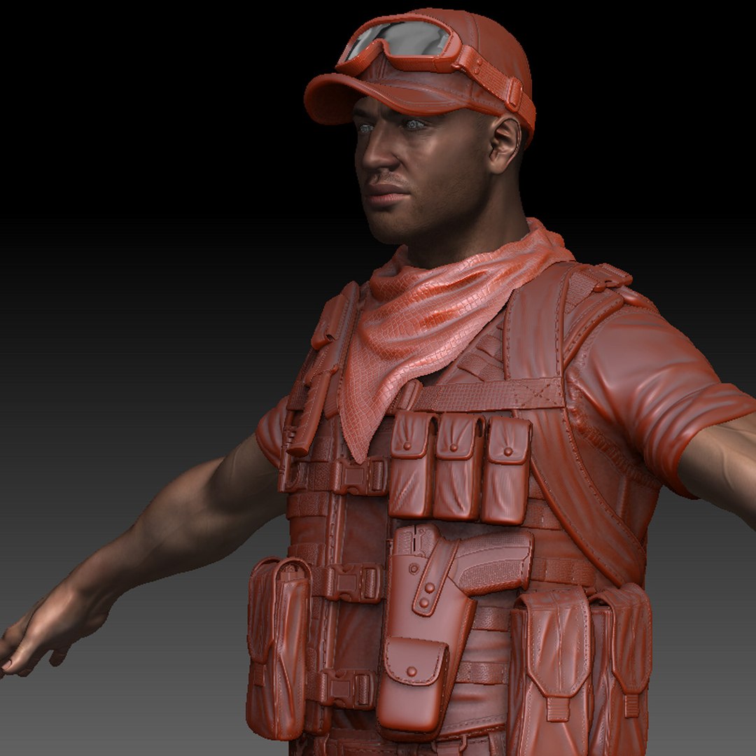Arab Soldier Mercenary 3d 3ds