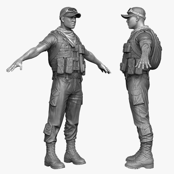 arab soldier mercenary 3d 3ds