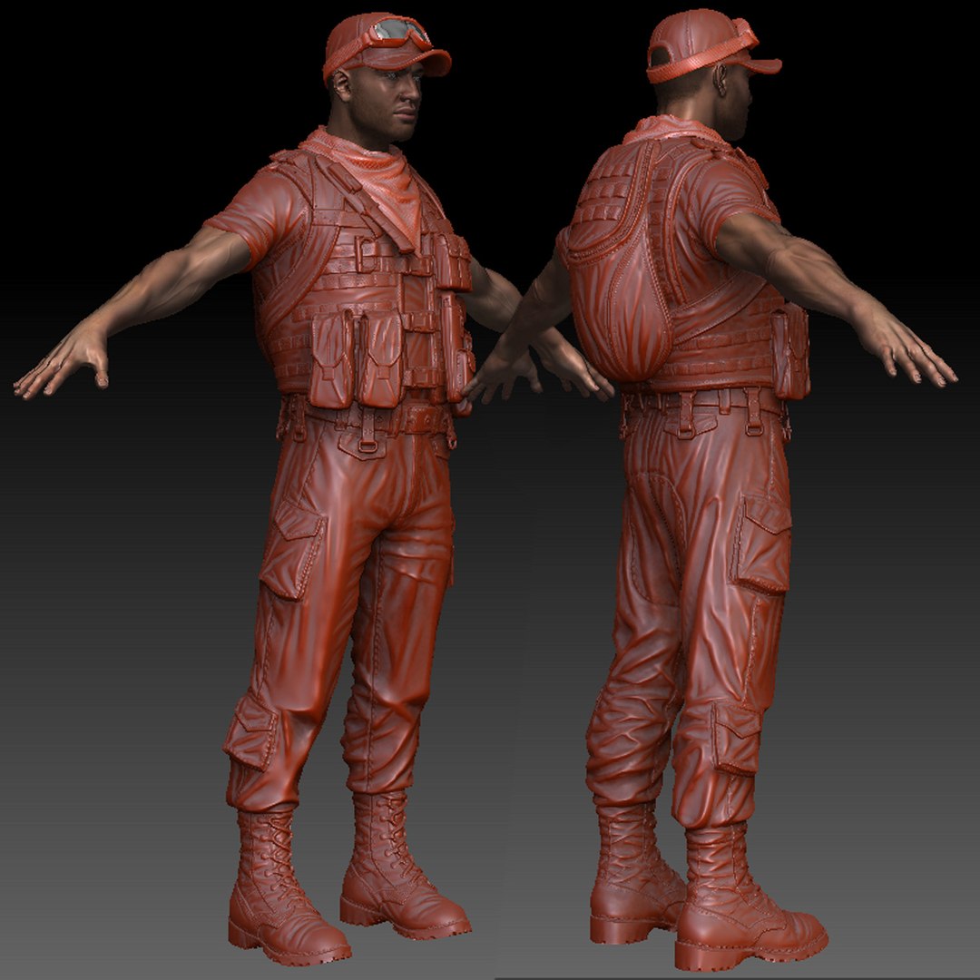 arab soldier mercenary 3d 3ds