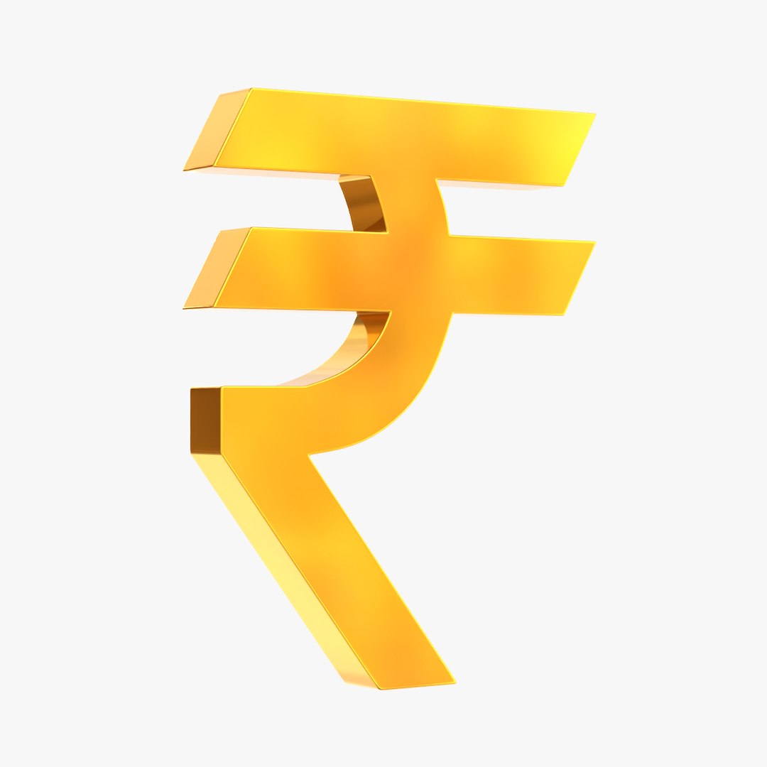 3D Rupee currency sign model - TurboSquid 2067510