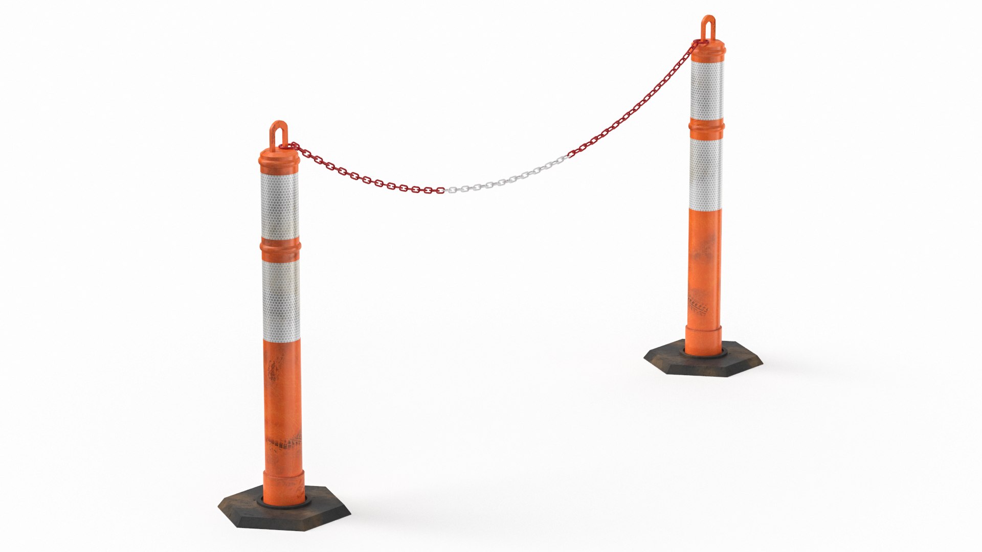 3D Delineator Posts With Chain 02 - TurboSquid 2047839