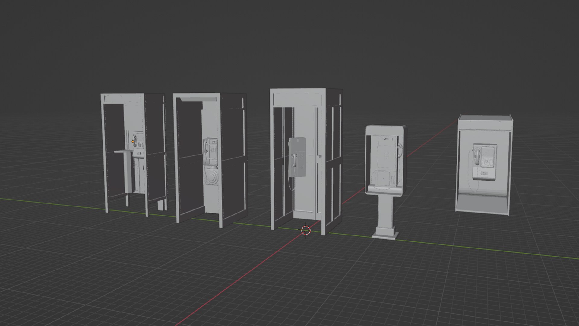 3D Phone Booth Collection Pack Model - TurboSquid 1938693