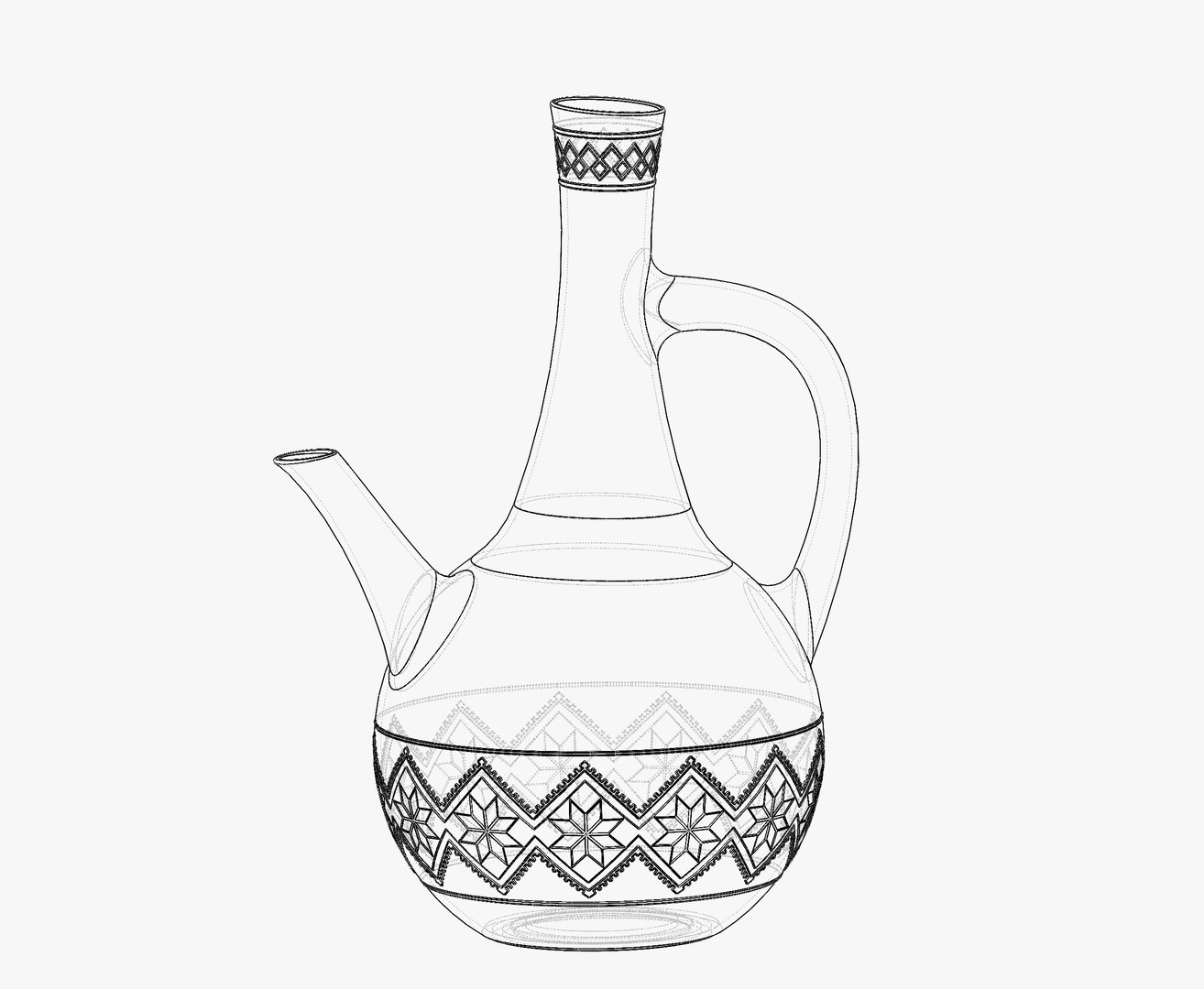 Elegant Coffee Pot With Ethnic Ornament SolidWorks 2021 Model 3D Model ...