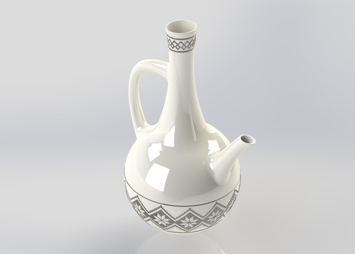 Elegant Coffee Pot With Ethnic Ornament SolidWorks 2021 Model 3D Model ...