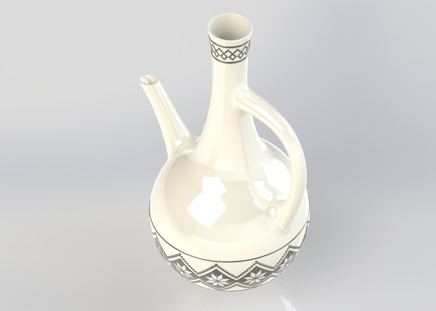 Elegant Coffee Pot With Ethnic Ornament SolidWorks 2021 Model 3D Model ...