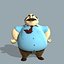 3d Model Of Fully Rigged Manager Character Animation