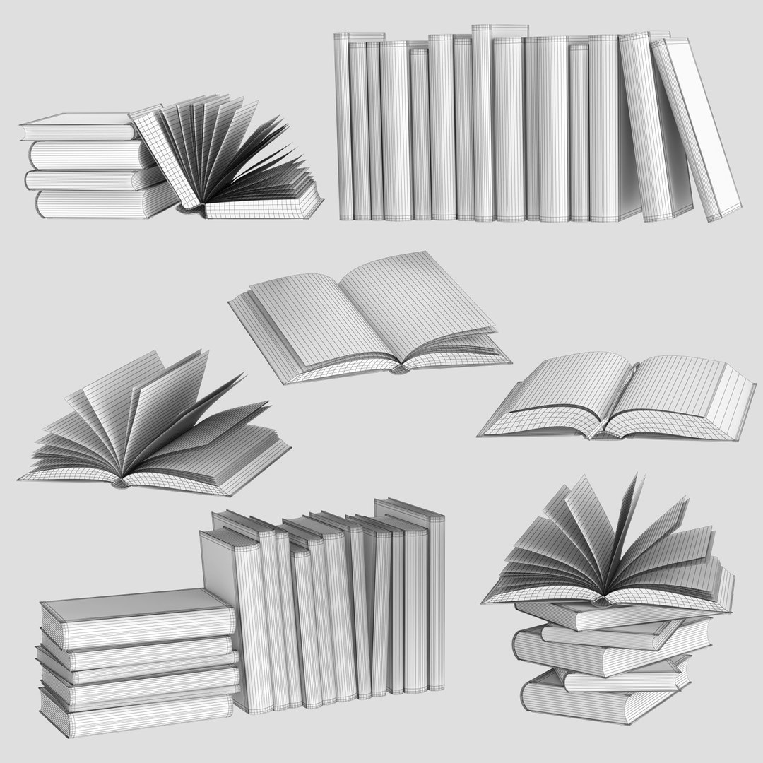 Open Books Set 3D - TurboSquid 1563611