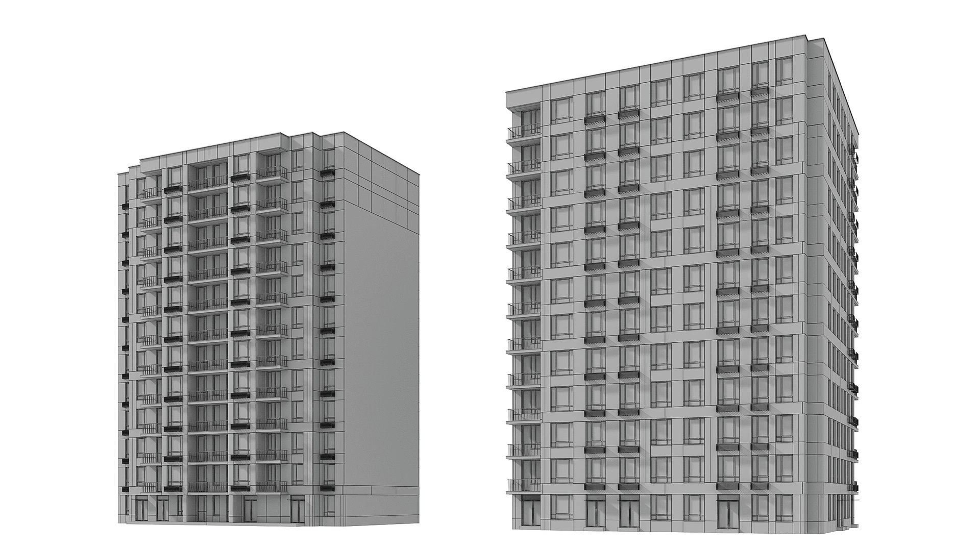 3D Collection Residential Building 005 model - TurboSquid 2060203