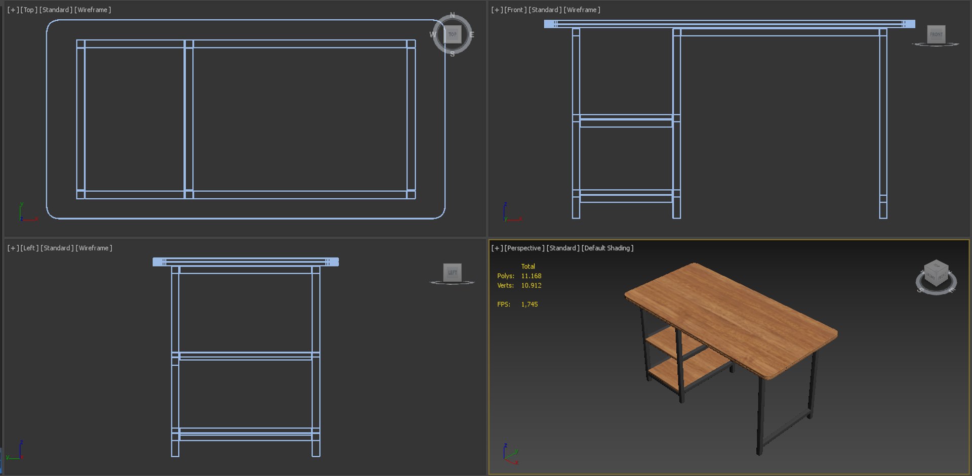 Modern Office Workstation Table 3D Model - TurboSquid 2166267
