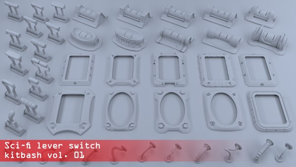 3D model Sci-Fi lever switch kitbash - TurboSquid 1830341