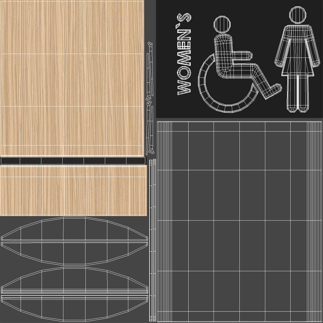 3D Womens Accessible Restroom Sign - TurboSquid 2042736