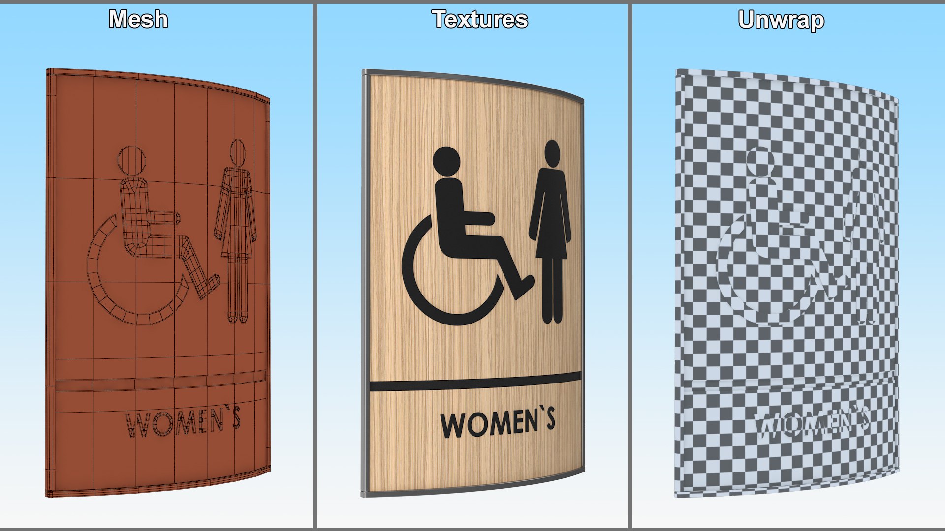 3D Womens Accessible Restroom Sign - TurboSquid 2042736