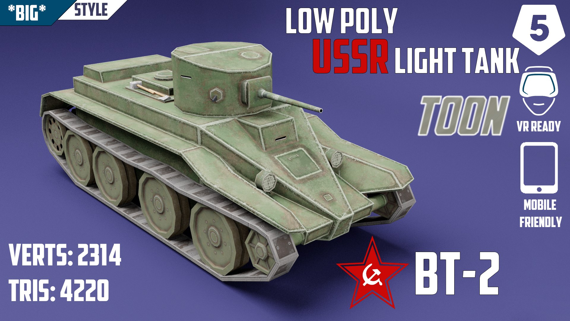 Bt-2 Tank Ussr Toon 3D Model - TurboSquid 1242823