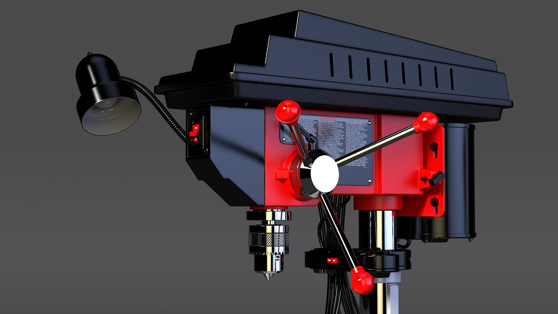 3D Drill Press Red - TurboSquid 2075446