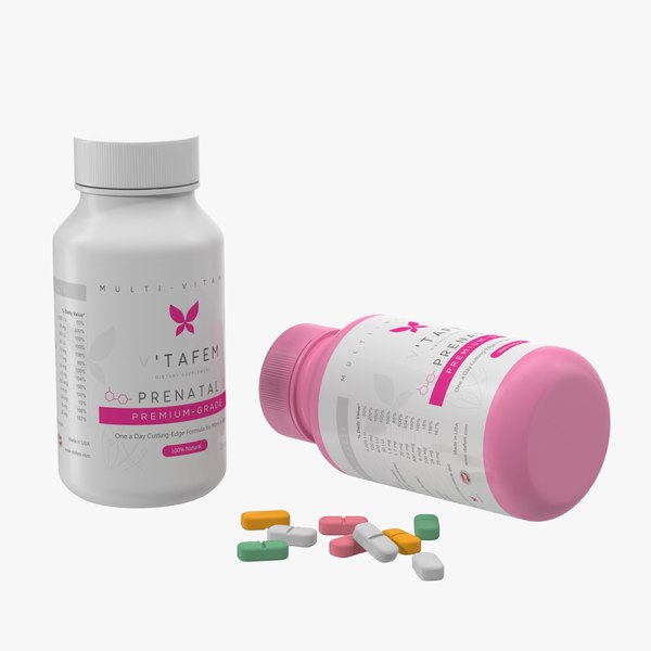 3d bottle pills model