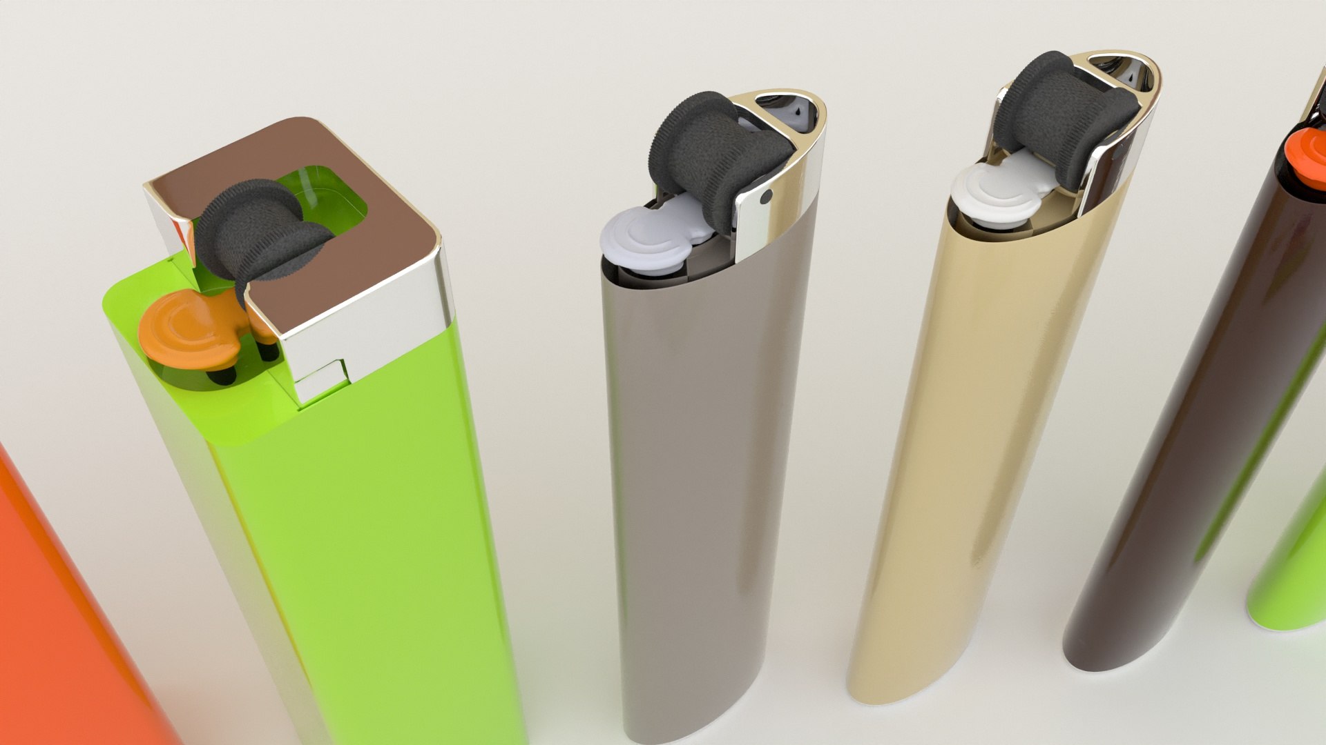 3D Model 4 Lighters - TurboSquid 1945331
