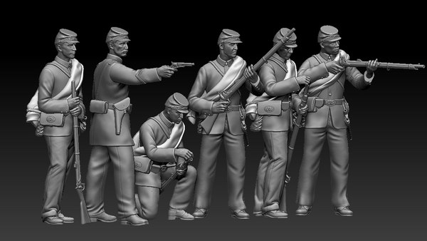 Attack Soldiers Union us civil war 3D model - TurboSquid 2013012