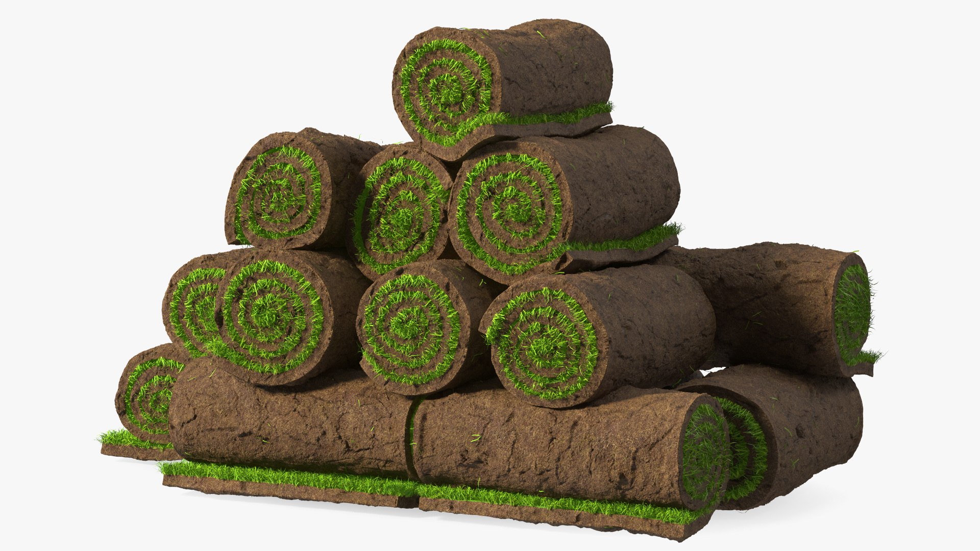 Rolled Lawn Middle Stack 3D model - TurboSquid 1894110