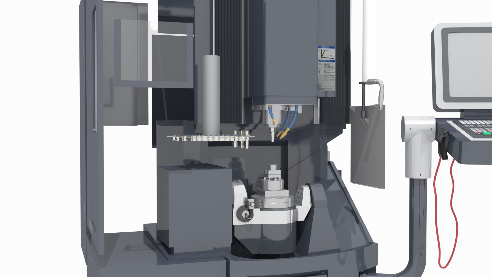CNC Five axis machining center 3D model - TurboSquid 2081285