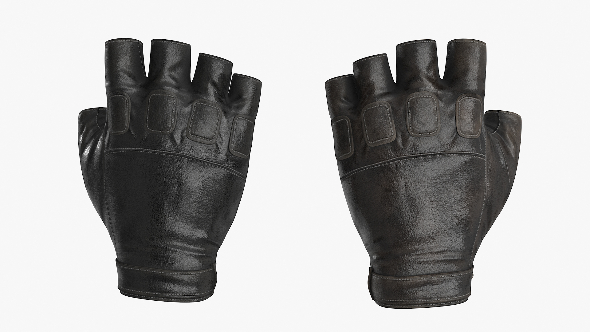 3D Model Fingerless Leather Gloves 2 Colors - TurboSquid 2342110